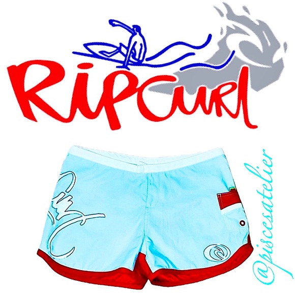 Rip Curl | Shorts | Rip Curl Red Blue Logo Graphic Board Shorts Womens ...